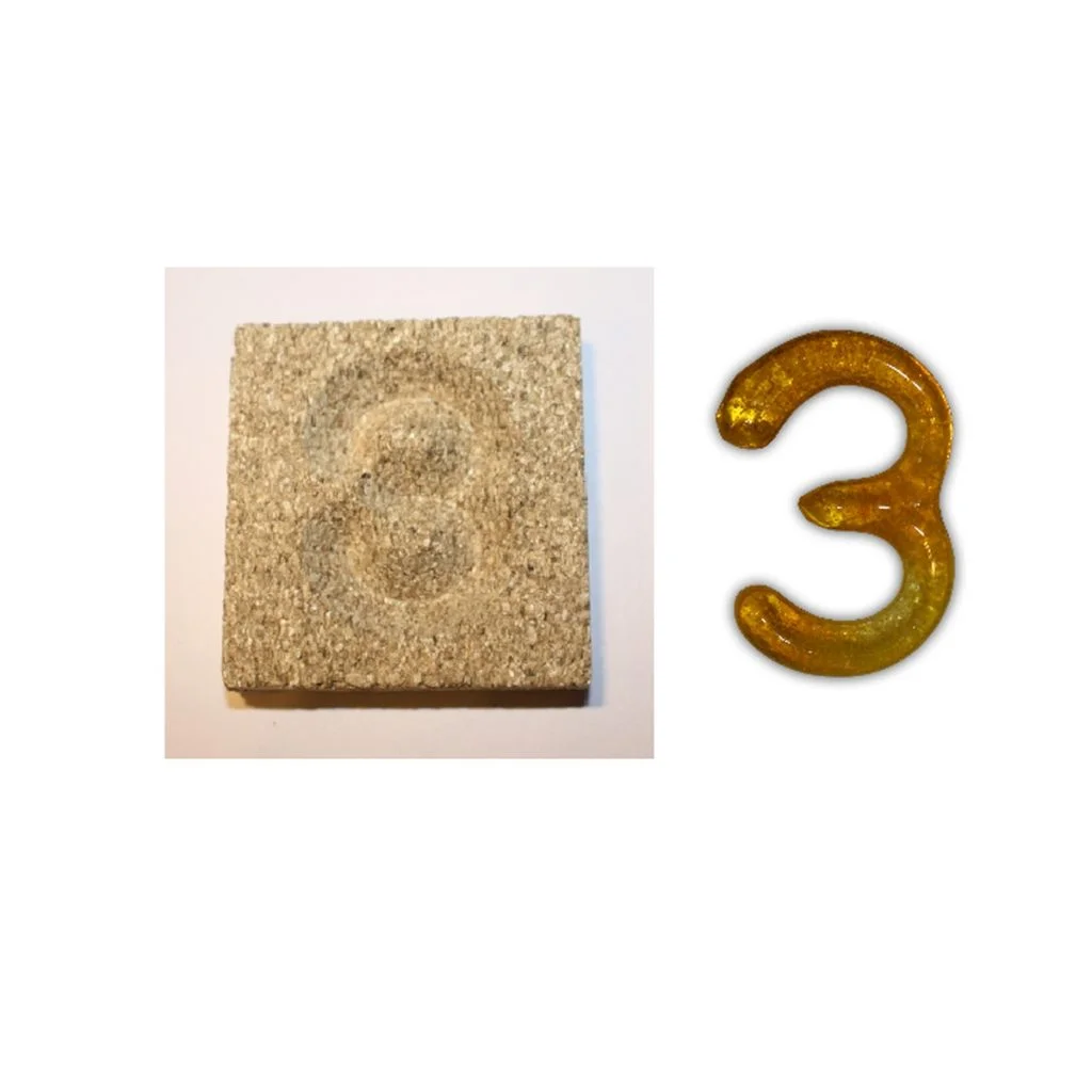 Vermikulitova forma Cislo 3, na formu je potřeba cca 14g frity, rozmery ...